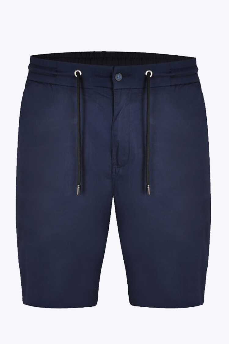 Plain Drawstring Chinos Short - Navy Blue - David Wej