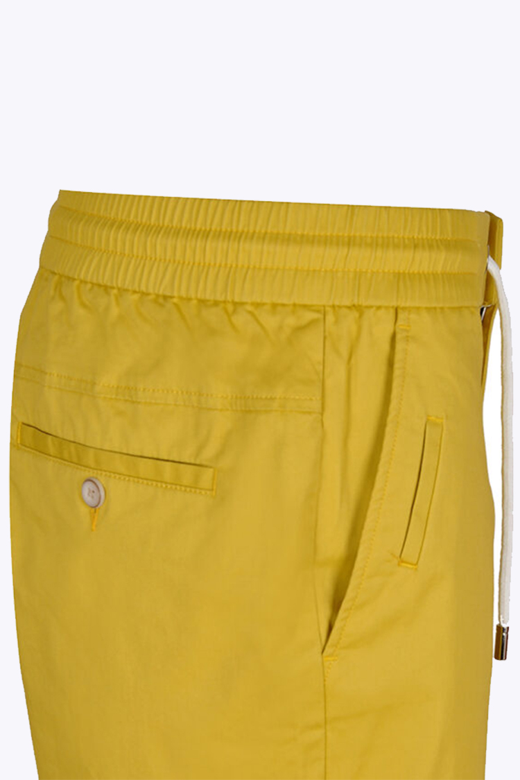 Plain Drawstring Chinos Short - Yellow - David Wej