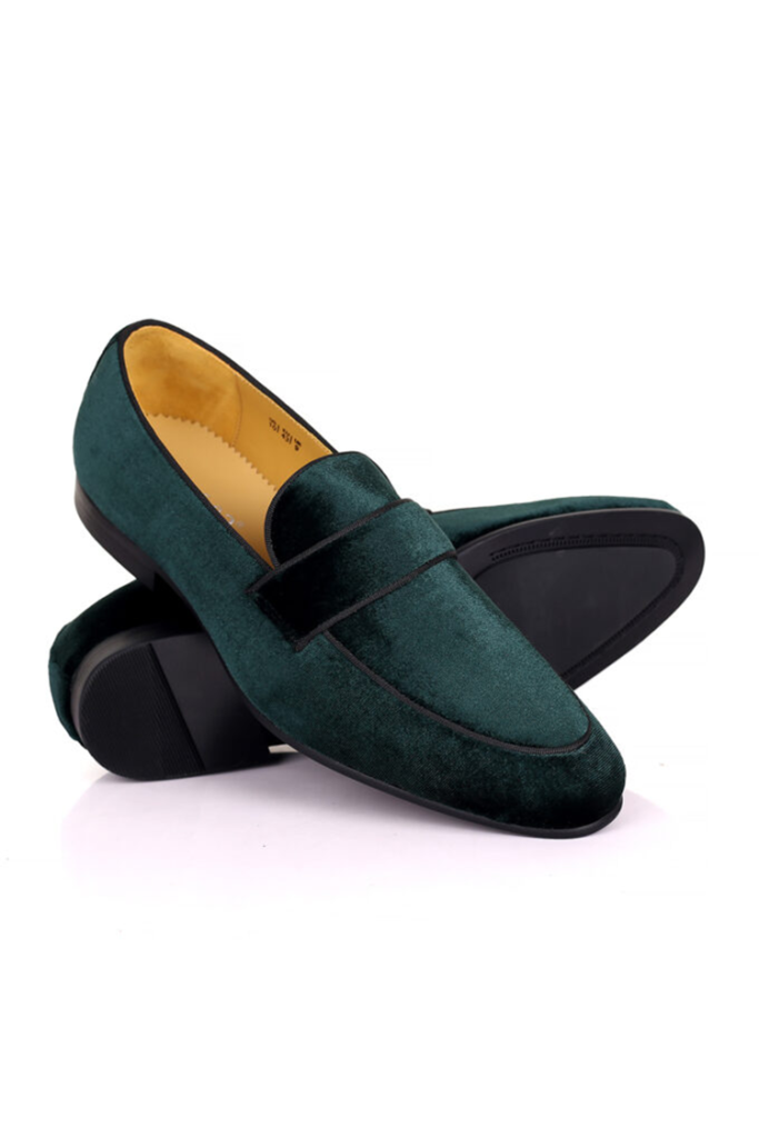 Alfred Velvet Loafers - Green | Buy loafers on David Wej